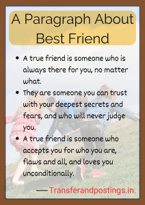 A Paragraph About Best Friend: The Importance Of Friendship - Transfer ...