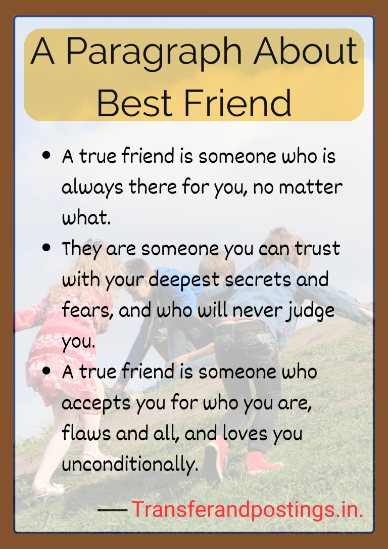 A Paragraph About Best Friend: The Importance Of Friendship - Transfer ...