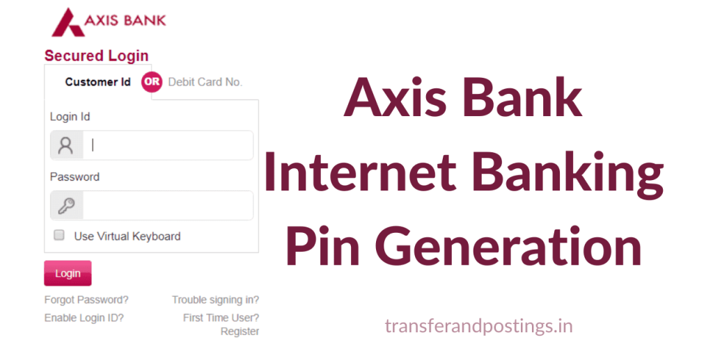 Axis Bank Internet Banking Pin Generation - Steps to Register & Login ...