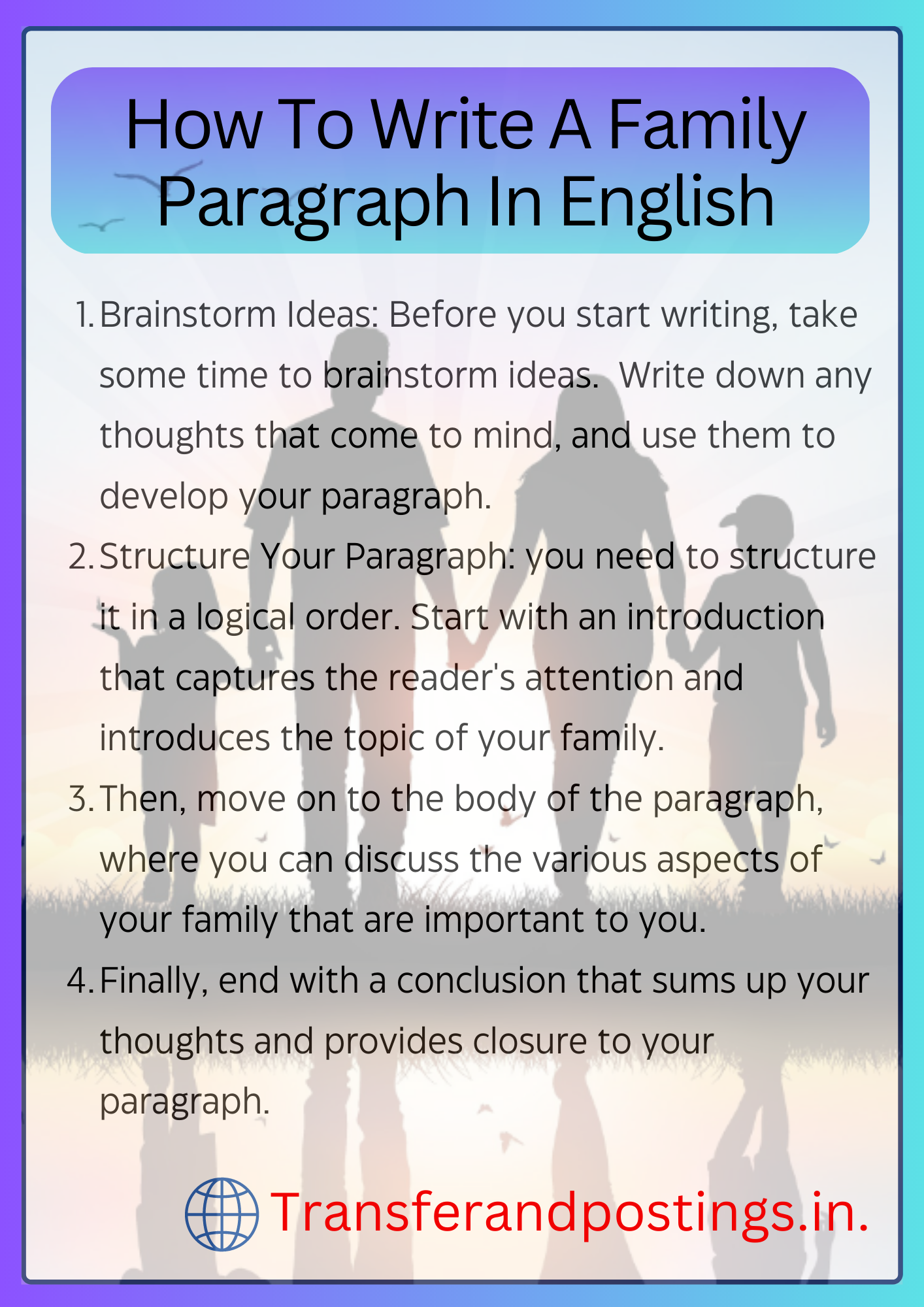 Family Paragraph In English The Importance Of Writing A Family