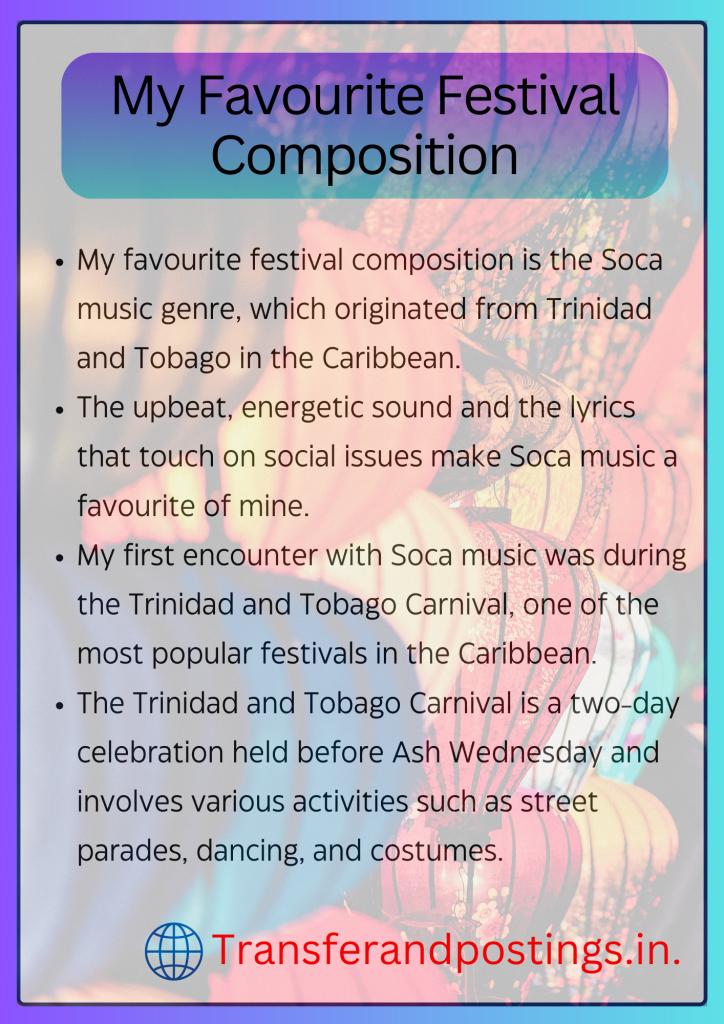 My Favourite Festival Composition: A Celebration of Culture and ...