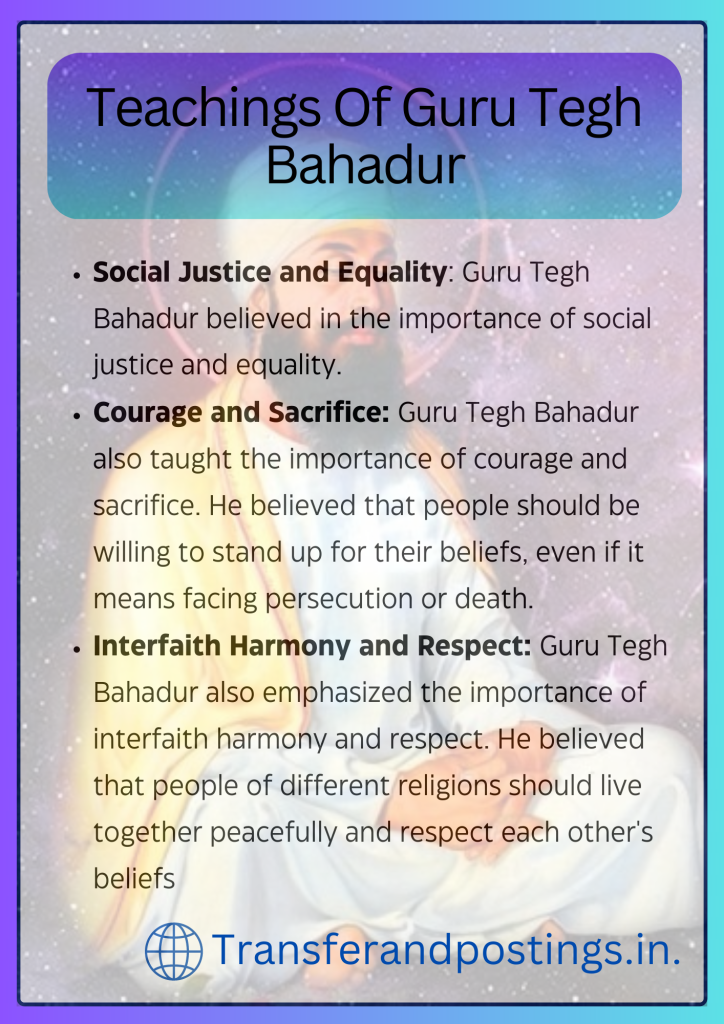 Relevance Of Guru Tegh Bahadur's Teachings In Present Day Essay ...