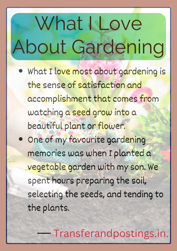 My Favourite Pastime Paragraph: Cultivating Joy Through Gardening ...