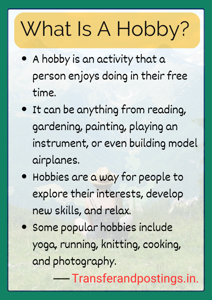 My Hobby Essay: Why Pursuing A Passion Is Essential For Mental Health ...