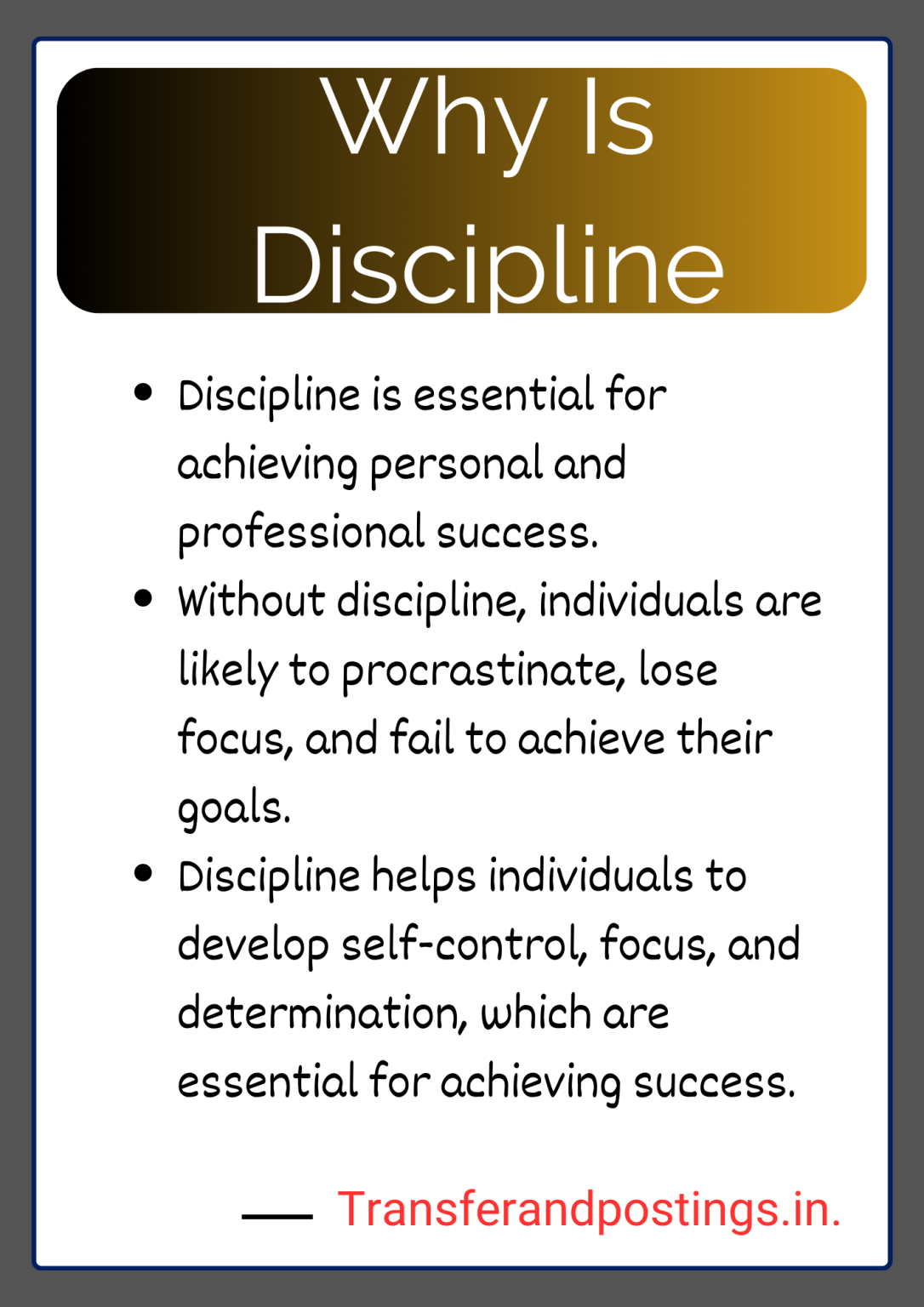 The Importance Of Discipline In Life: A Discipline Paragraph - Transfer ...