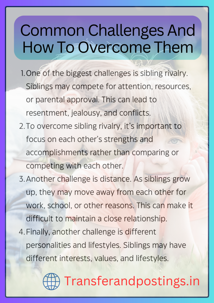 My Siblings Paragraph: The Lifelong Bond - Transfer and Postings