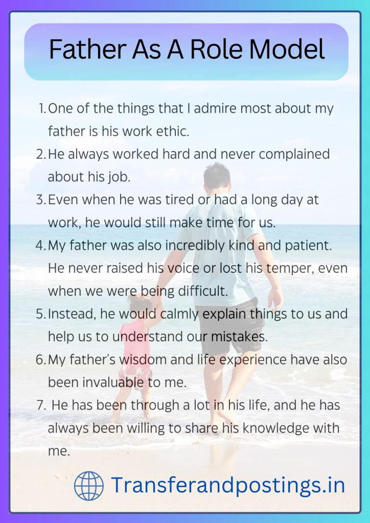 The Person You Like Most Paragraph: My Father - Lessons Learned From A Loving Role Model ...