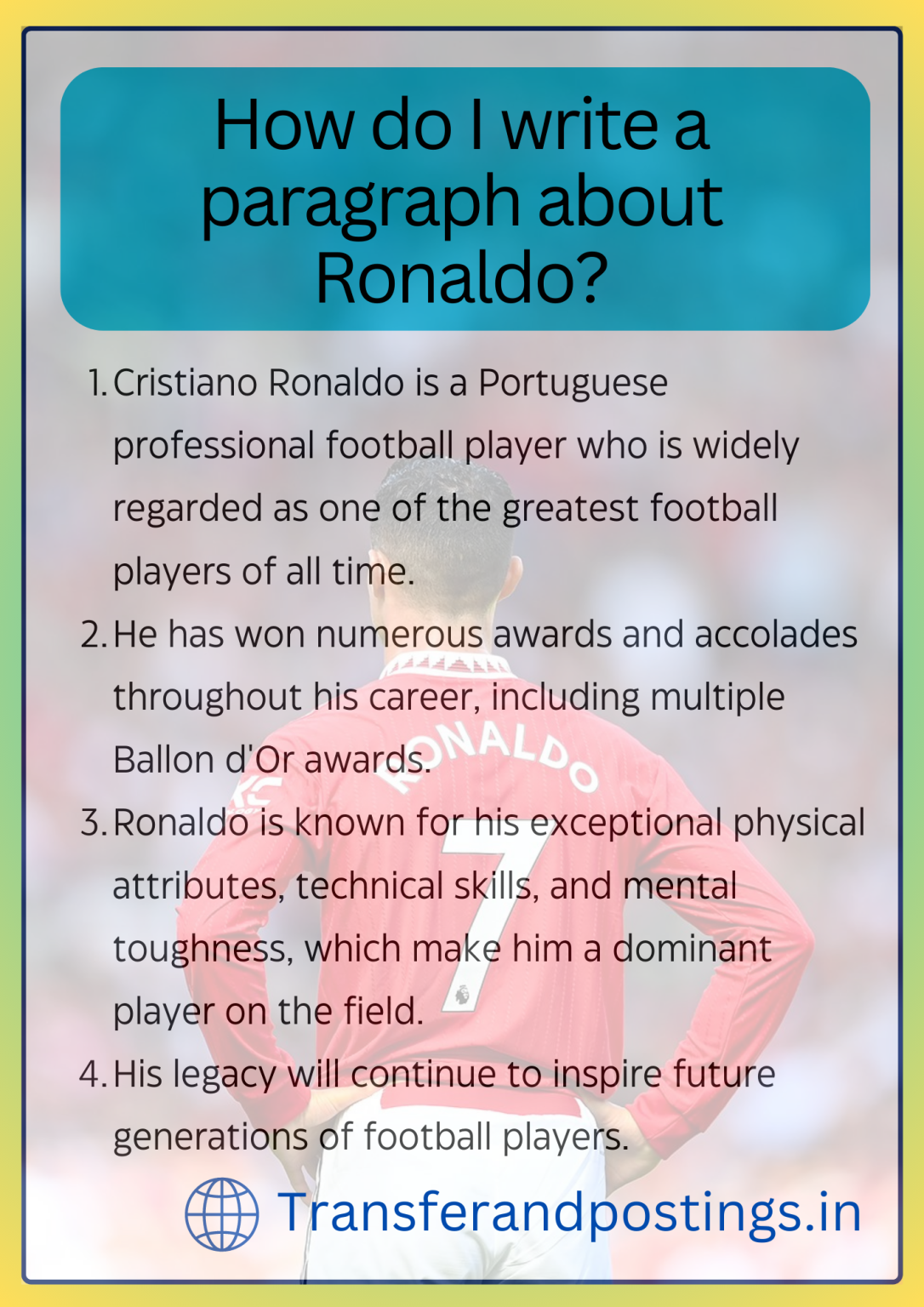 My Favourite Sports Person Cristiano Ronaldo: A True Legend Of Football ...