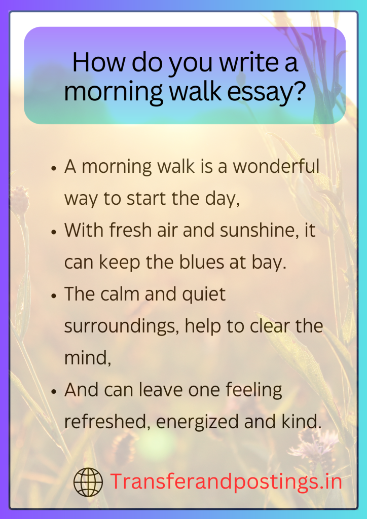 Essay On Morning: The Key to a Productive and Healthy Day - Transfer ...