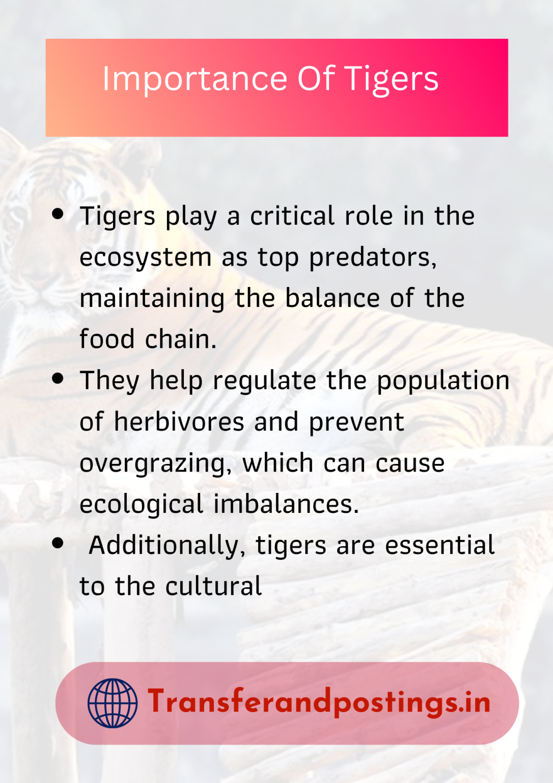 Short Paragraph On Save Tiger: The Importance Of Preserving One Of ...
