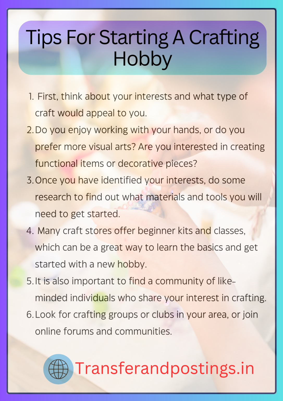 Paragraph On My Hobby Craft: An Enriching And Relaxing Pursuit ...