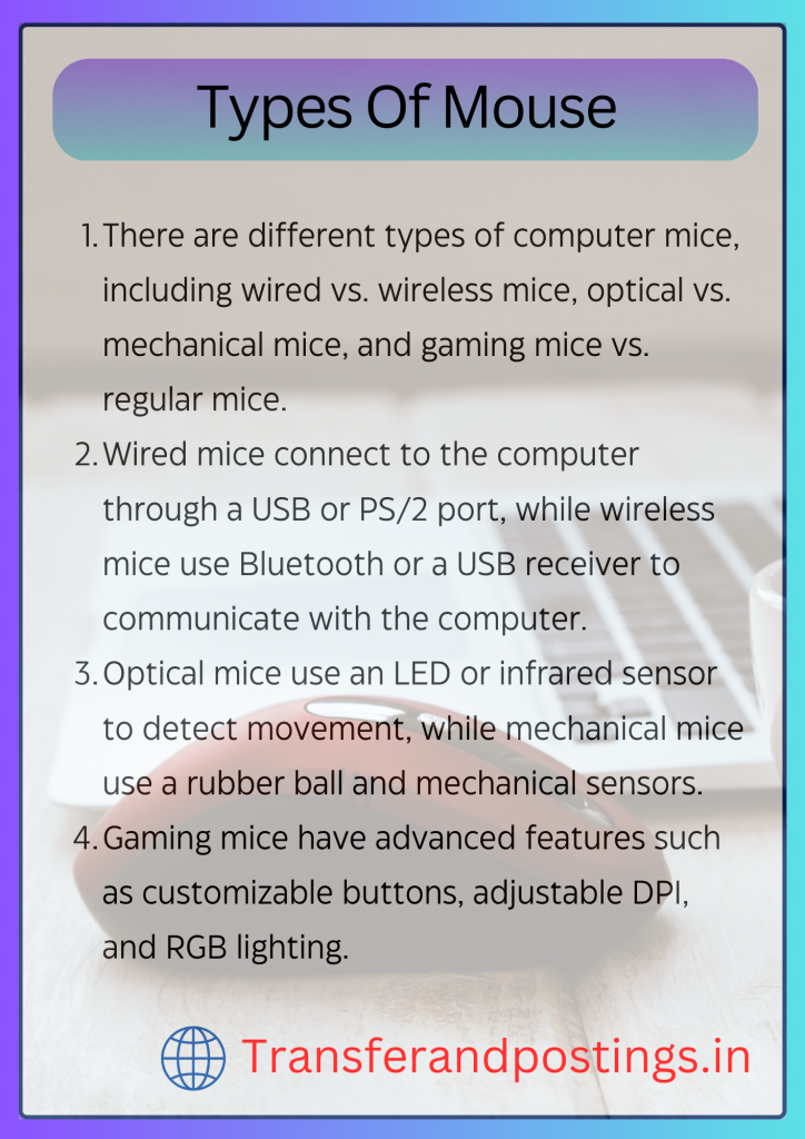 Essay On Mouse: The Evolution Of The Computer Mouse - Transfer and Postings