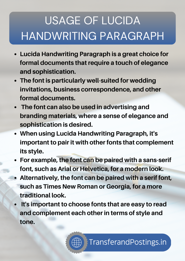 Lucida Handwriting Paragraph: Adding Elegance And Sophistication To ...
