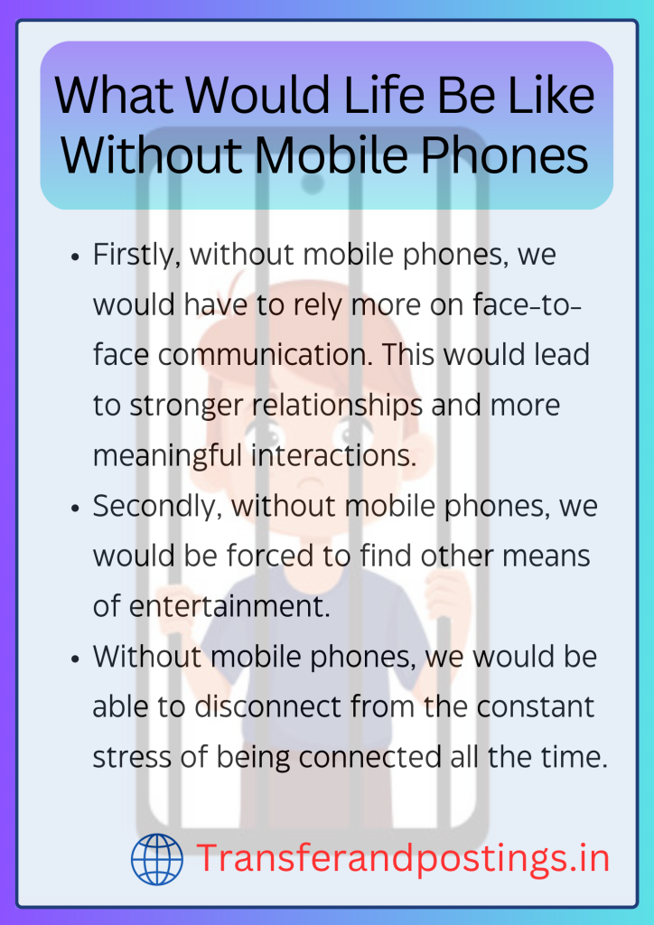 Life Without Mobile Phones Essay: How Our Lives Would Change - Transfer ...