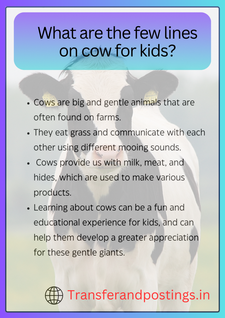 Essay On Cow For Kids: The Amazing World of Cows - Transfer and Postings