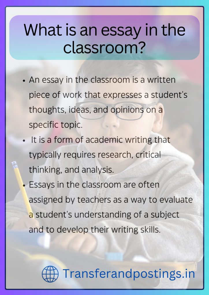 Classroom Essay: The Importance Of Classroom For Student Success ...