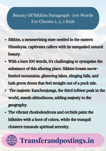 Beauty Of Sikkim Paragraph