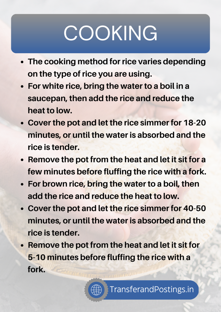 Preparation Of Rice Paragraph: Mastering The Art Of Rice Preparation ...