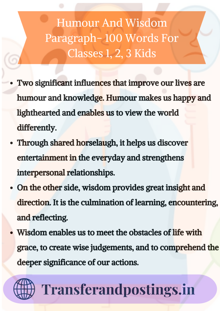 Humour And Wisdom Paragraph