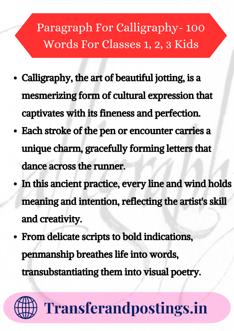 Paragraph For Calligraphy