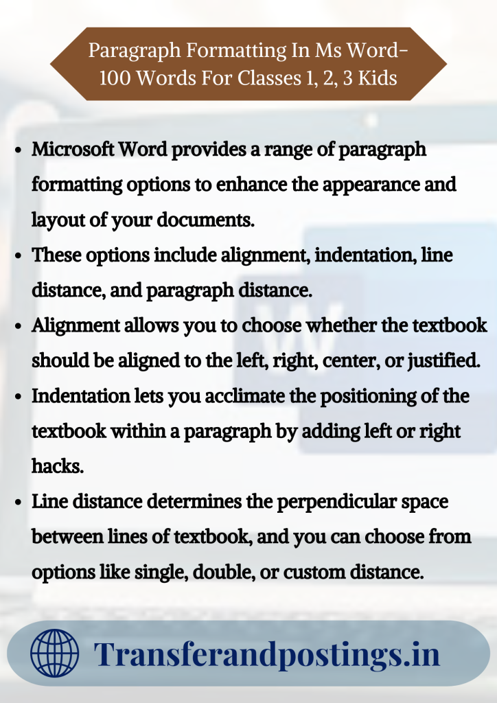 Paragraph Formatting In Ms Word