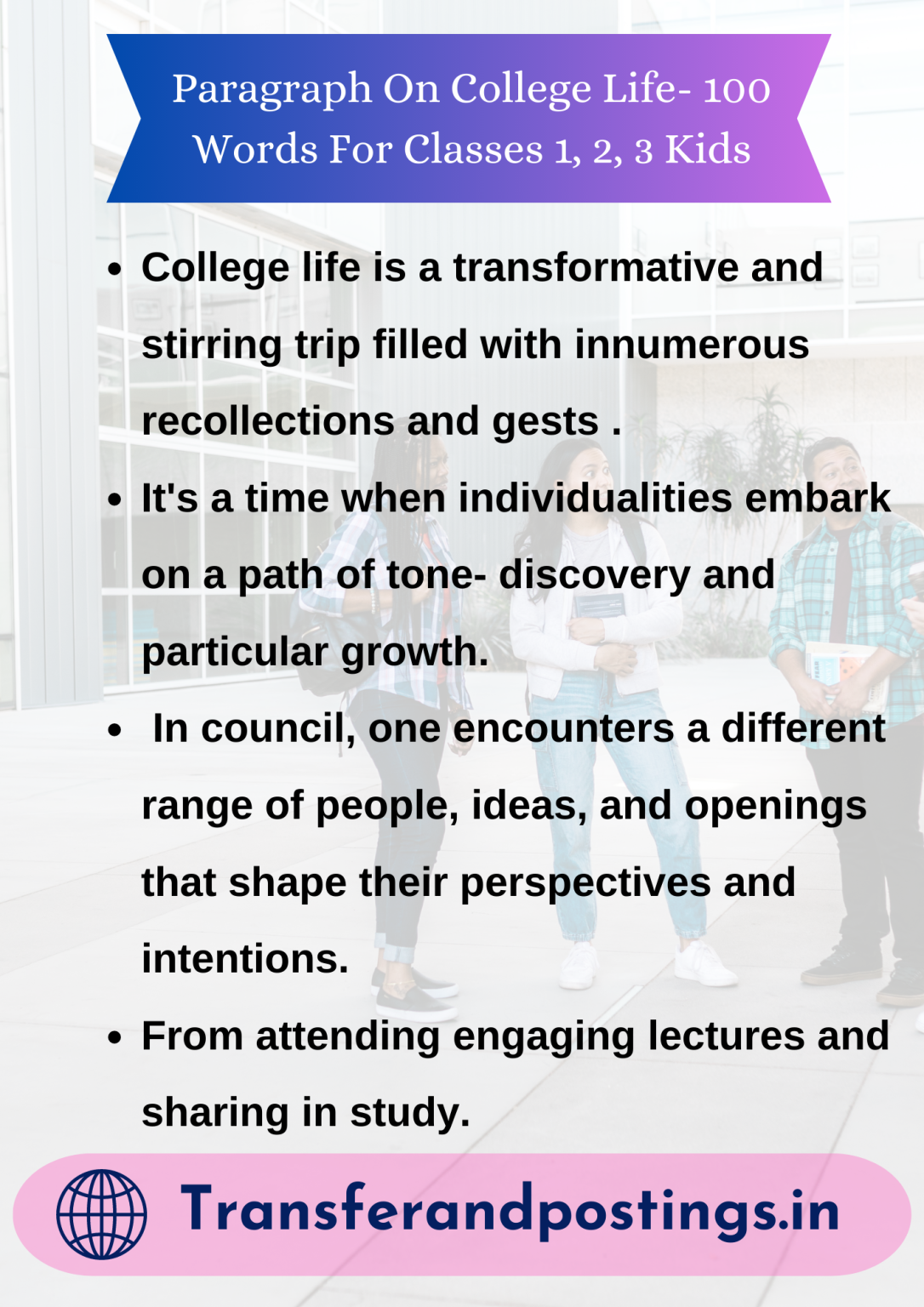 Paragraph On College Life