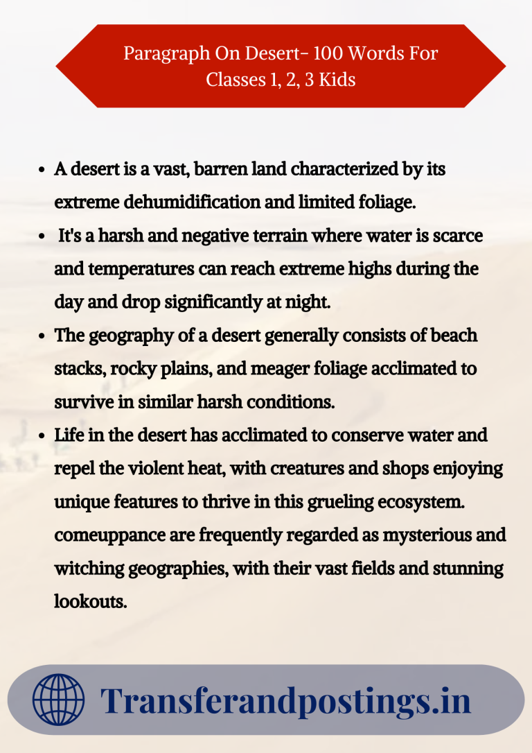 Paragraph On Desert