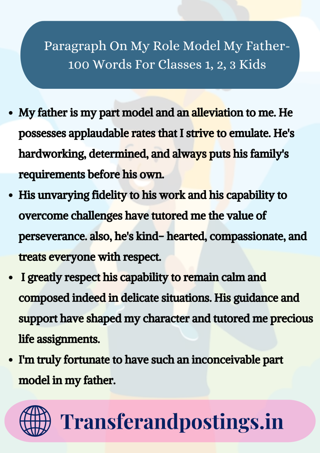 Paragraph On My Role Model My Father