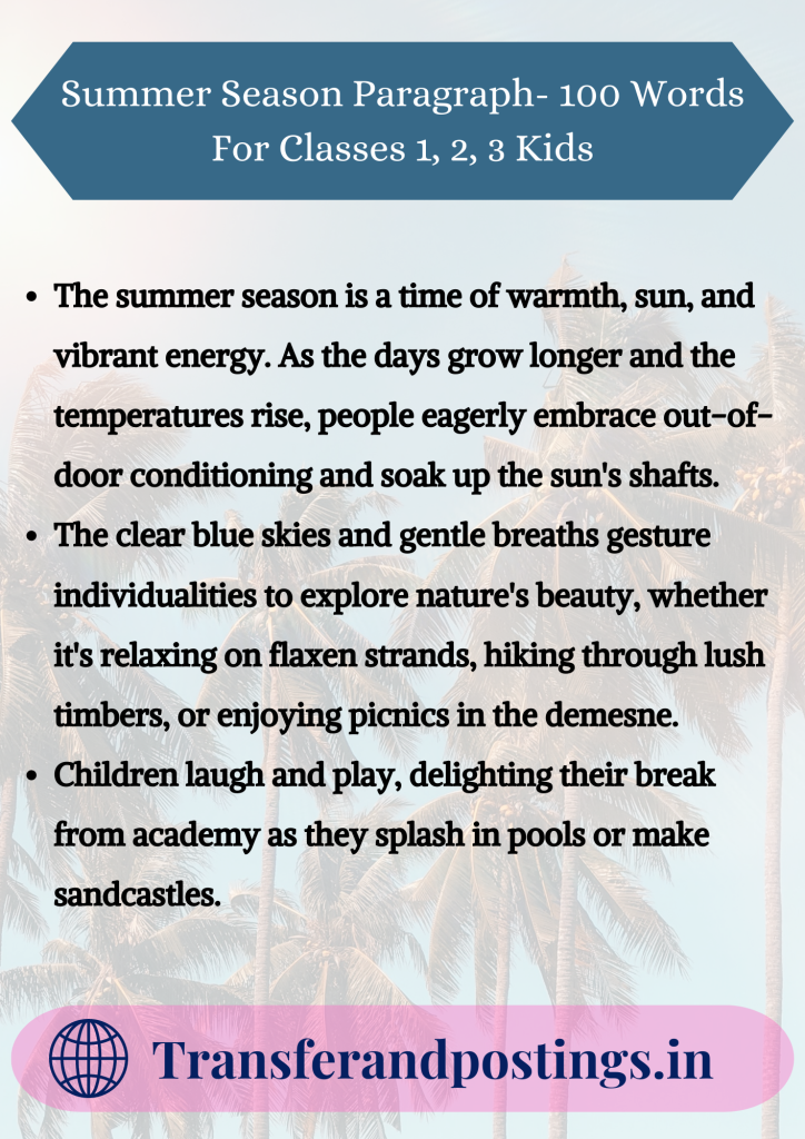 Summer Season Paragraph