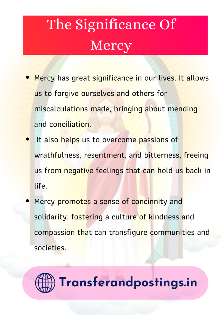 Paragraph On Mercy: A Virtue That Can Change Lives - Transfer and Postings