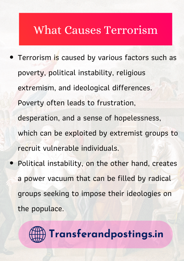 Paragraph On Terrorism: Understanding Terrorism Causes And Effects - Transfer and Postings