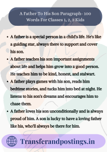 A Father To His Son Paragraph