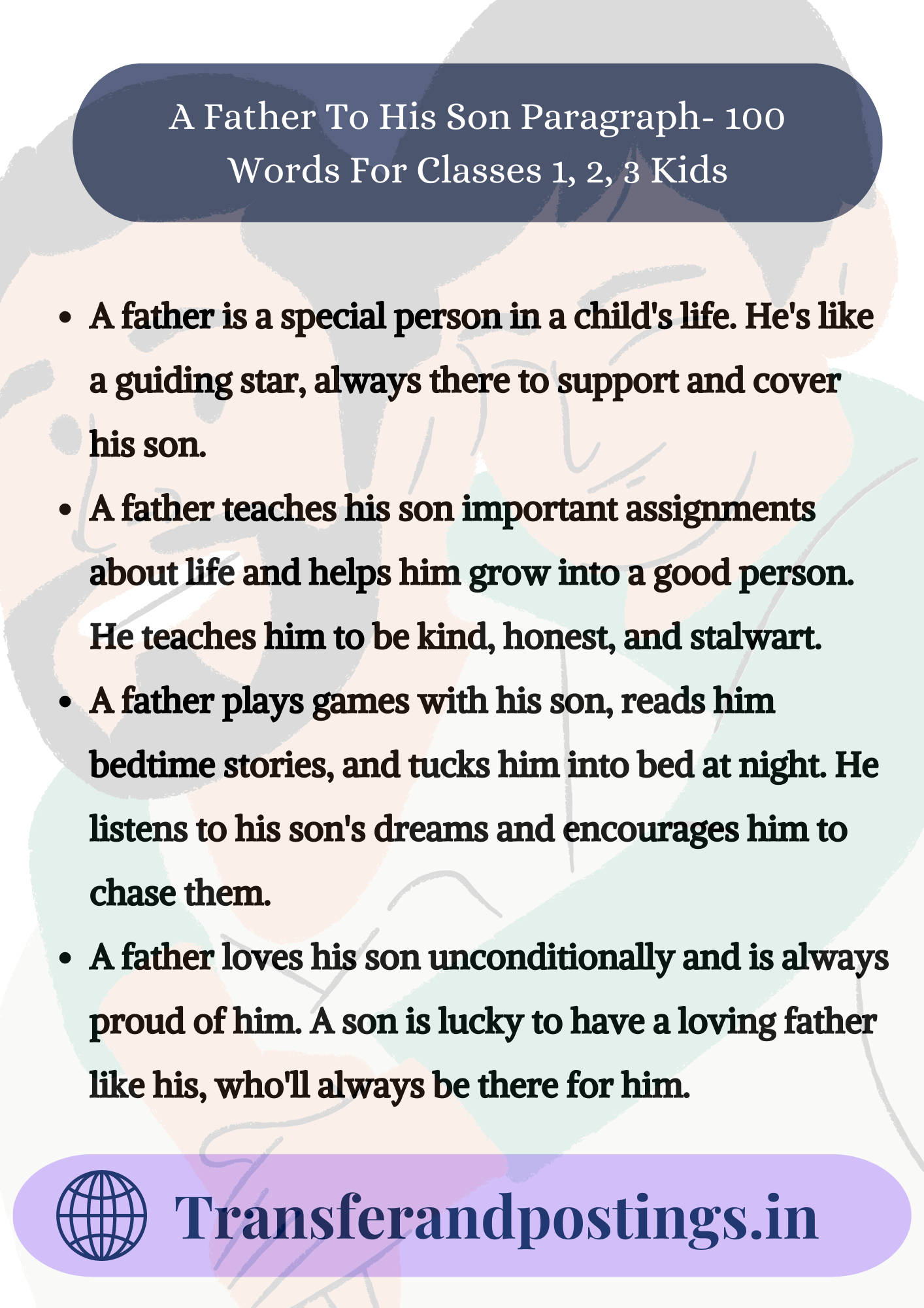 A Father To His Son Paragraph