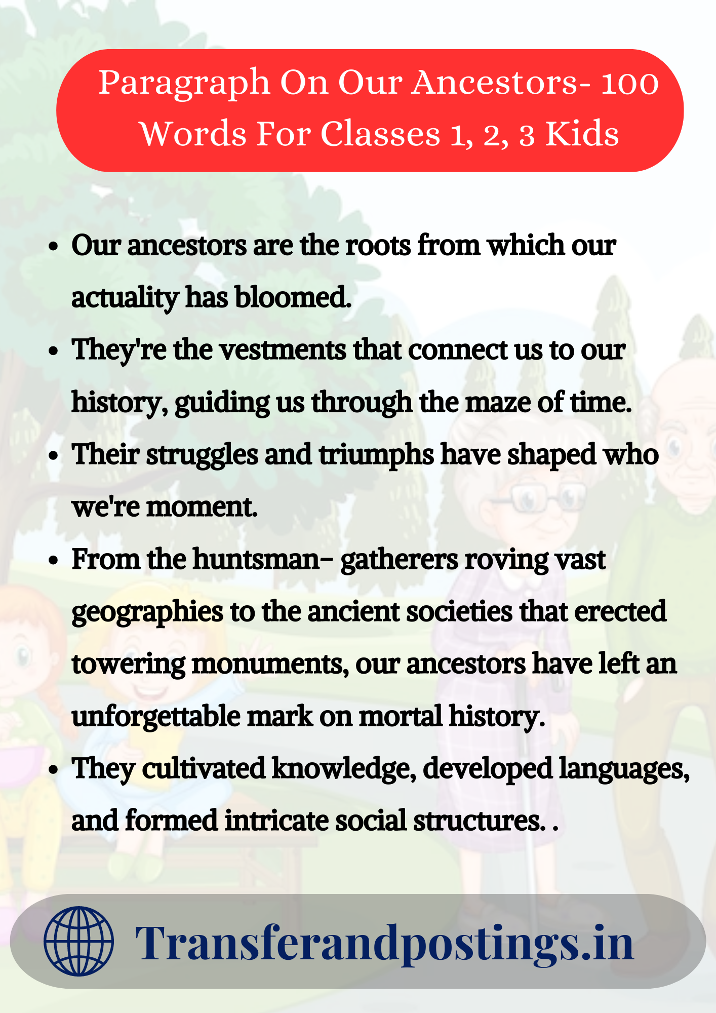 Paragraph On Our Ancestors