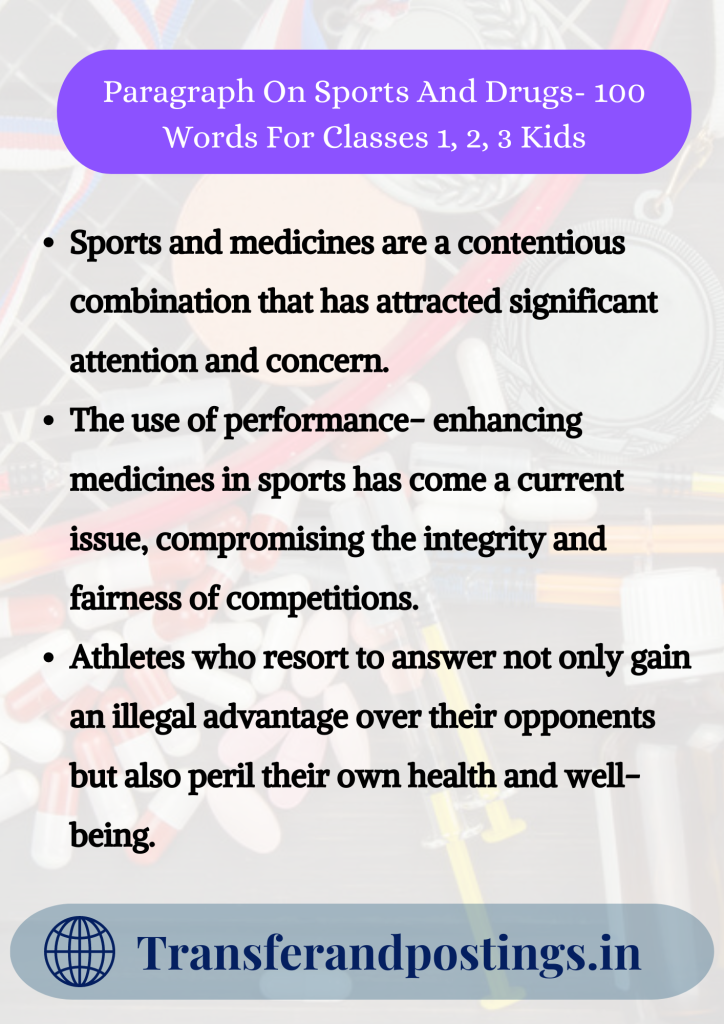 Paragraph On Sports And Drugs